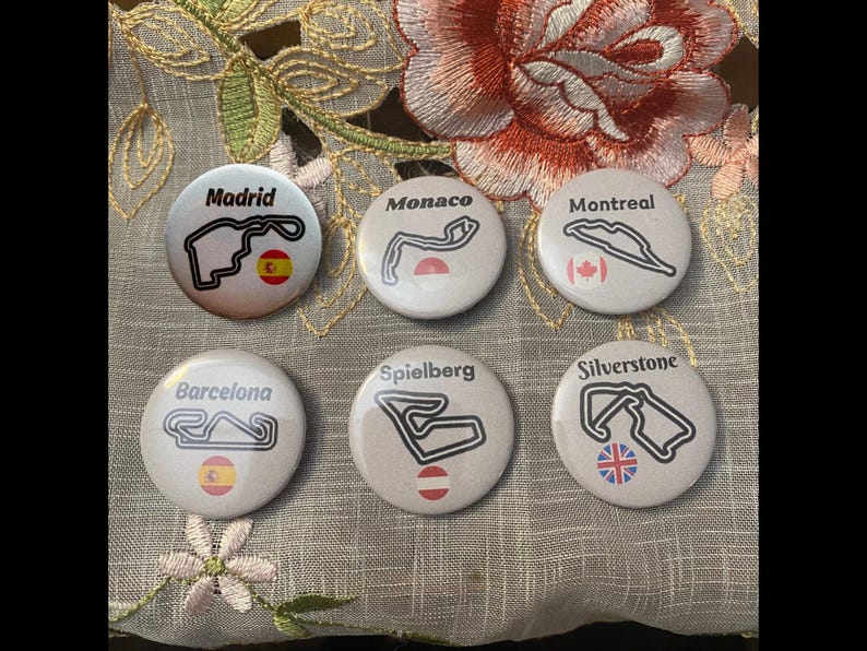 2026 F1 Formula One Race Track Circuit Buttons - Etsy