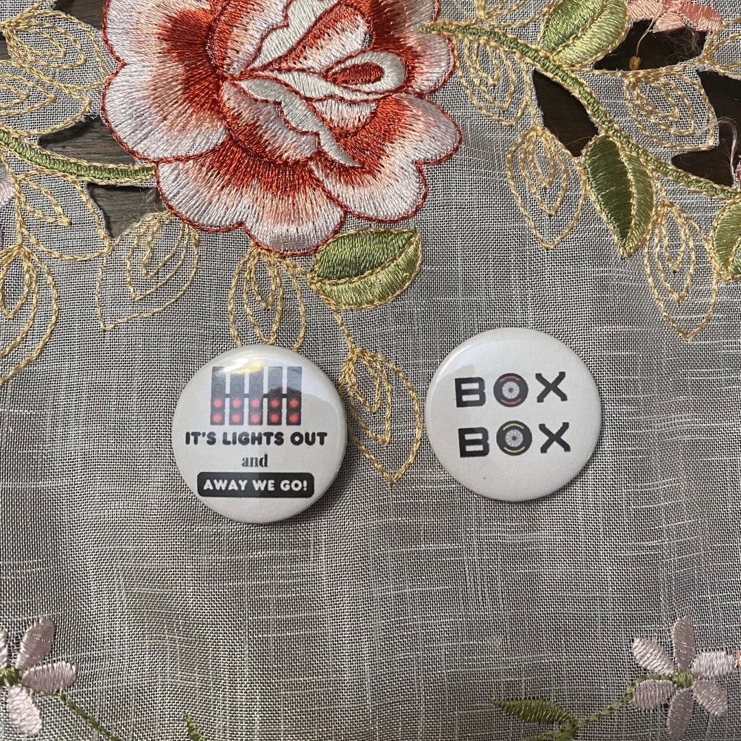 F1 Sayings Buttons-box Box and It’s Lights Out and Away We Go! - Etsy