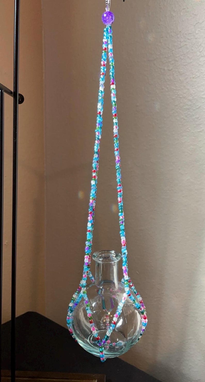 Boho Beaded Plant Hanger - Etsy