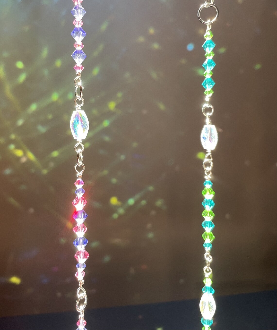 Crystal Aurora Borealis Sun Catcher Prism Handmade Window Charm Car ...