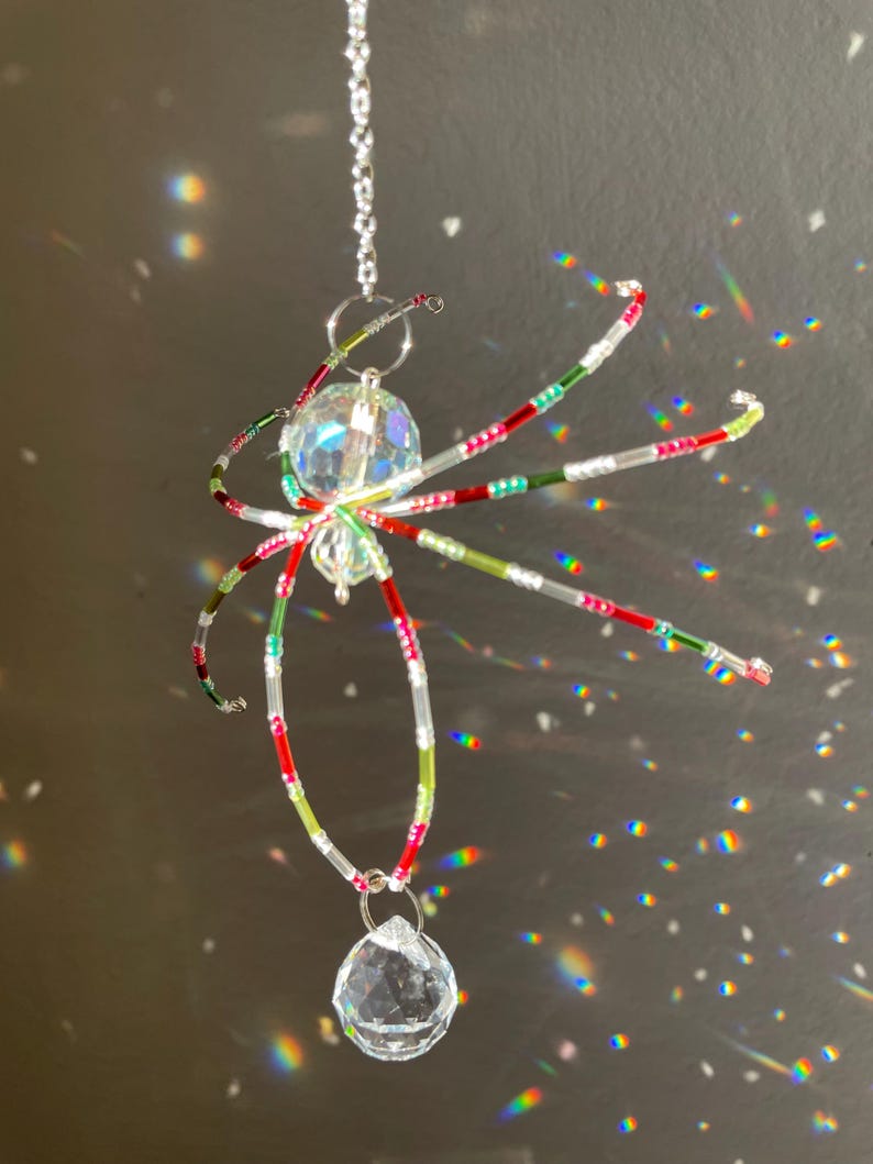 Christmas Spider Suncatcher - Etsy