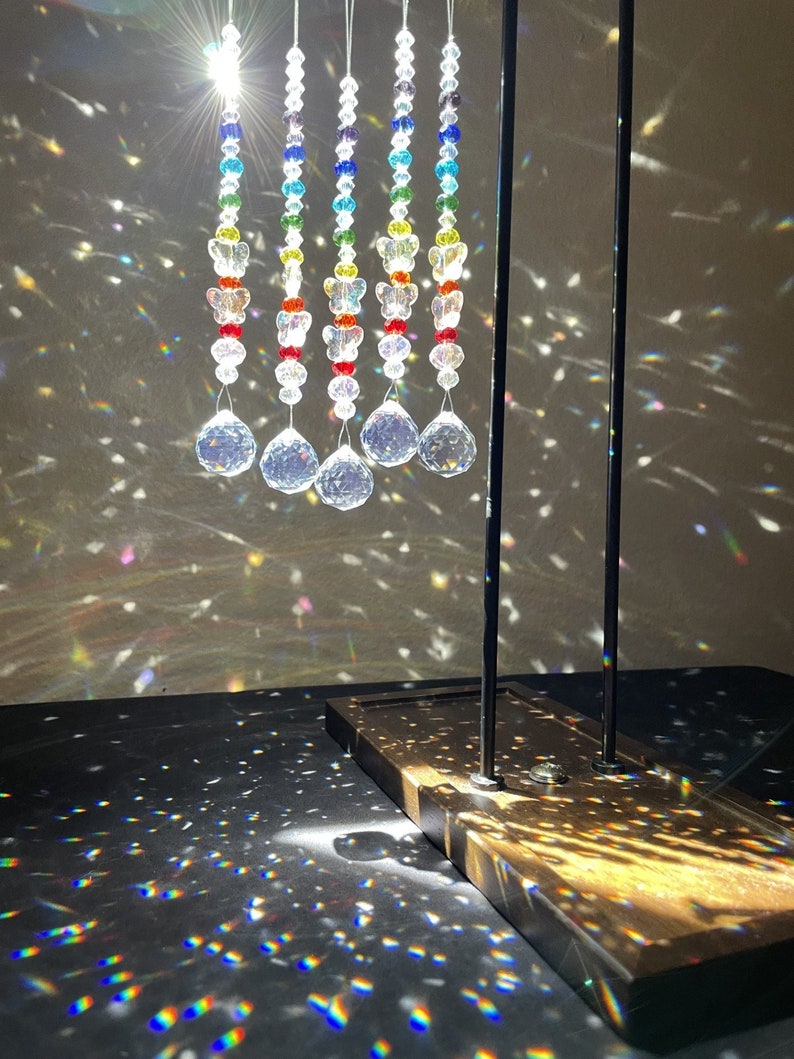 Rainbow Butterfly Suncatcher Crystal Window Charm Car Charm - Etsy