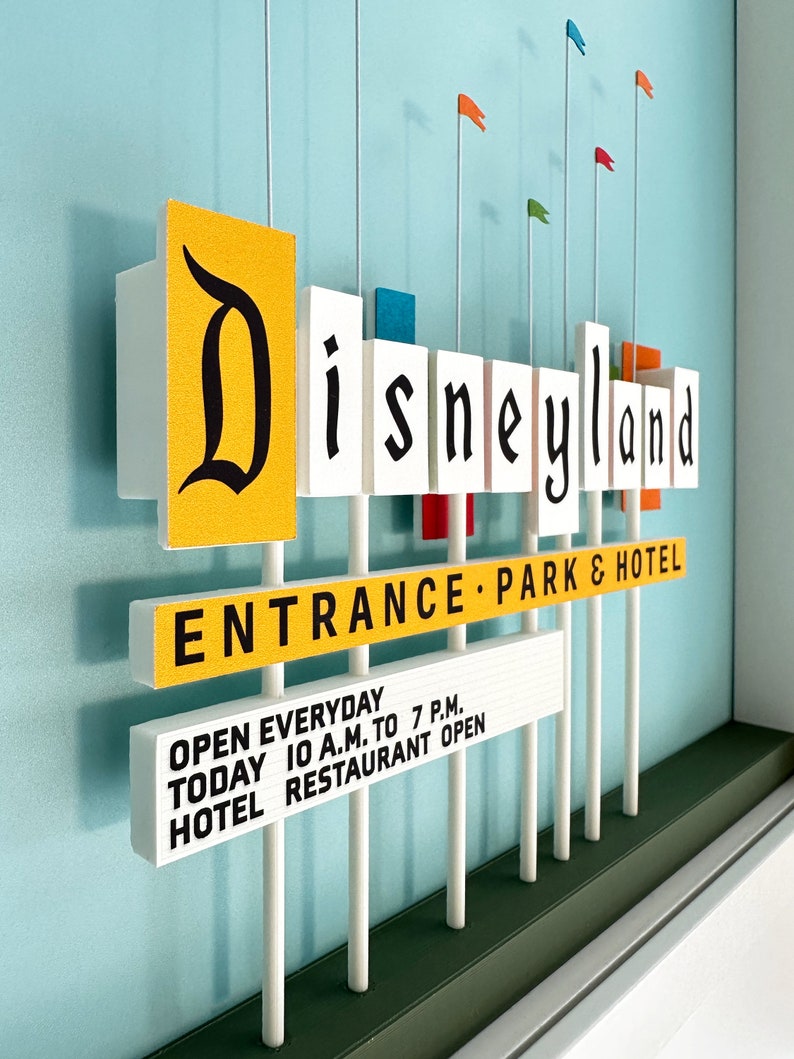 Vintage Disneyland Sign Shadow Box READY TO SHIP - Etsy