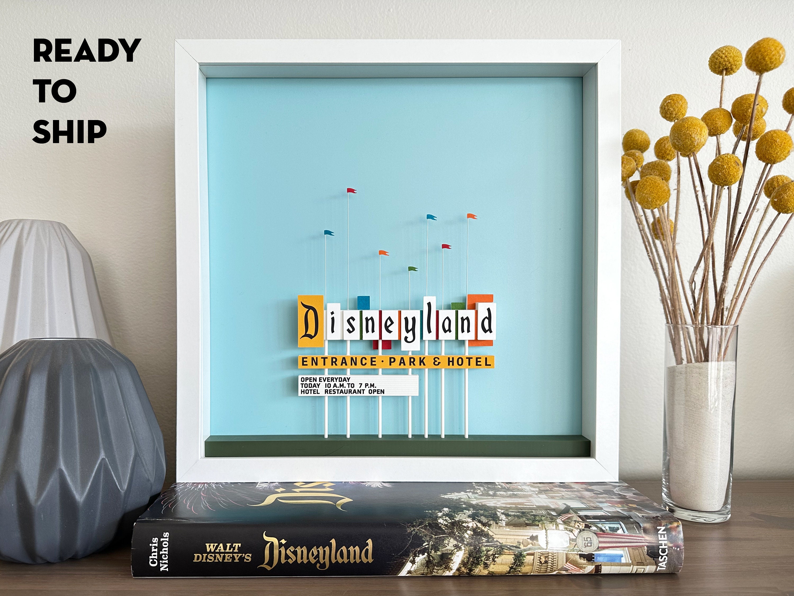 Vintage Disneyland Sign Shadow Box READY TO SHIP - Etsy
