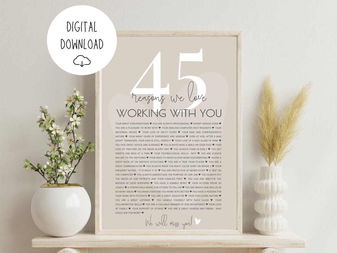 Reasons We Love Working With You: Personalized Retirement Gift for ...