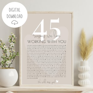 Reasons We Love Working With You: Personalized Retirement Gift for ...