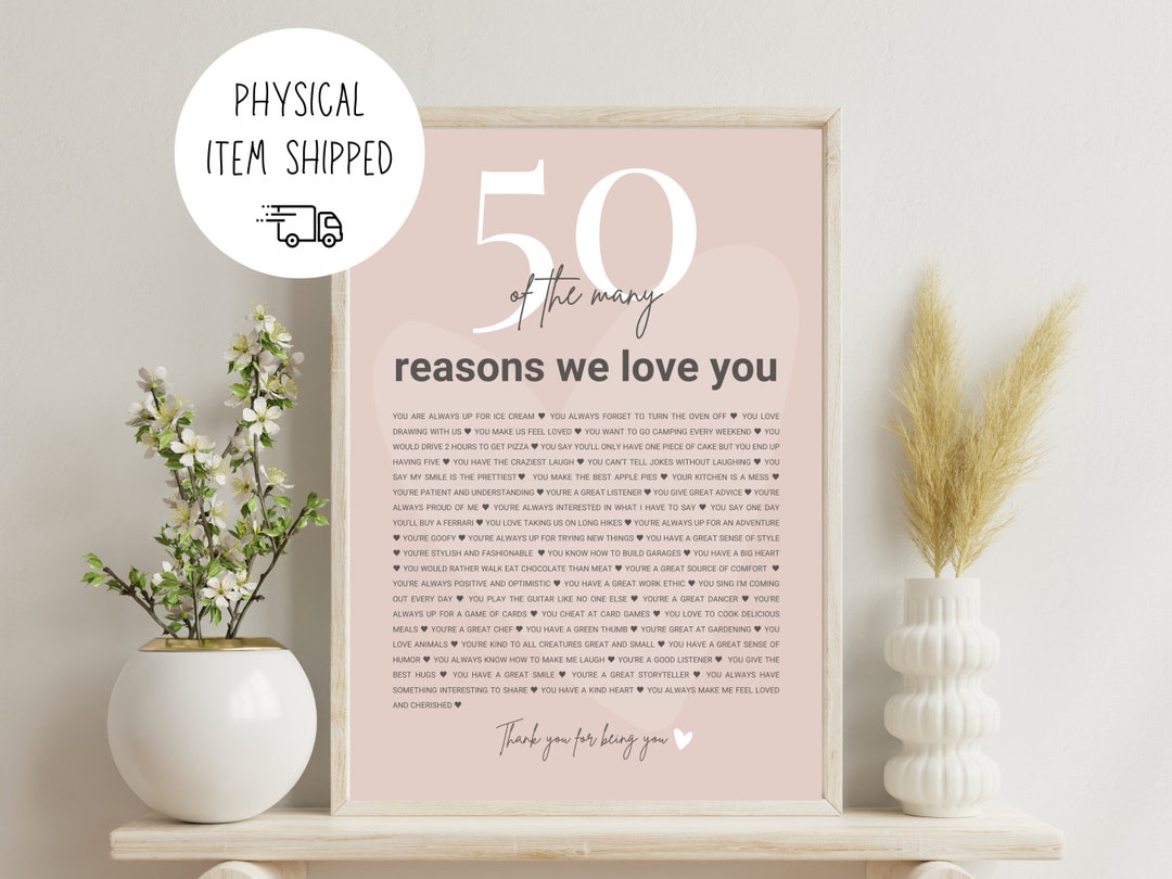 Custom Gift Reasons Why We Love You Poster: Things I Like About You ...