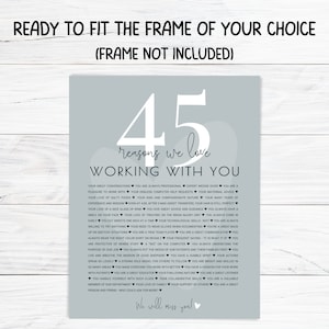 Reasons We Love Working With You: Personalized Retirement Gift for ...