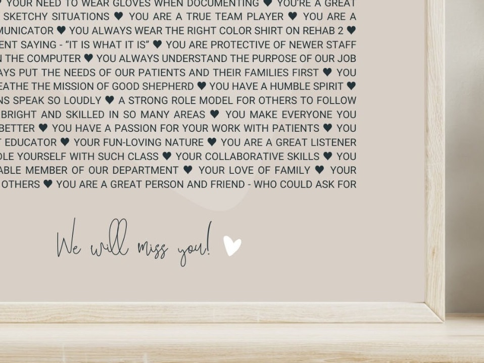Reasons We Love Working With You: Personalized Retirement Gift for ...