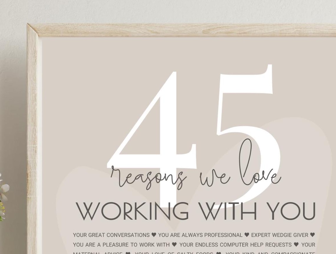 Reasons We Love Working With You: Personalized Retirement Gift for ...