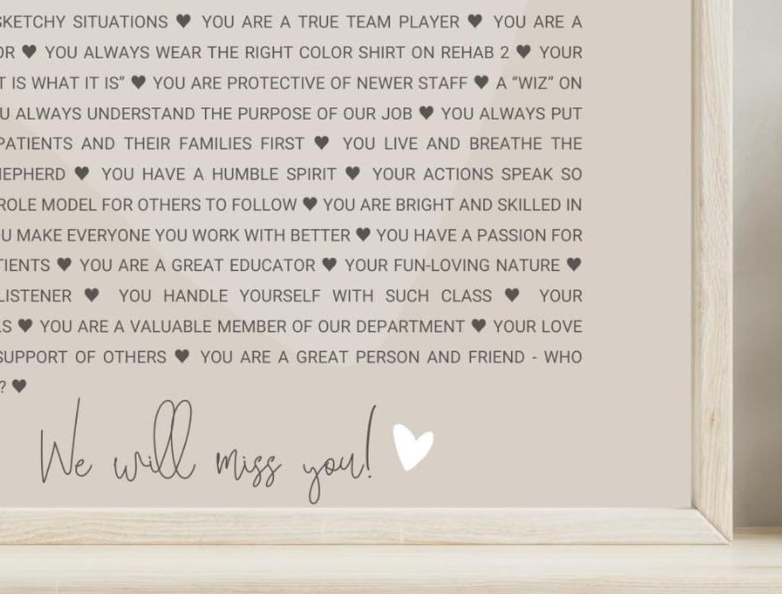 Reasons We Love Working With You: Personalized Retirement Gift for ...