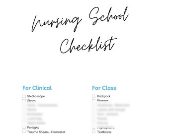 Nursing School Checklist - Etsy UK