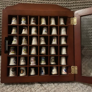 Thimble Collection in Display Case - Etsy