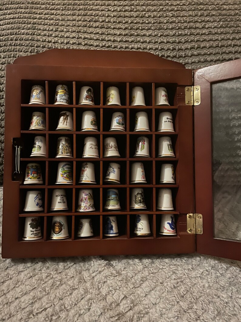 Thimble Collection in Display Case - Etsy