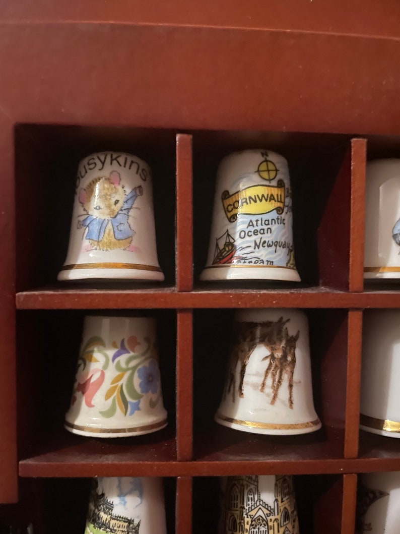 Thimble Collection in Display Case - Etsy