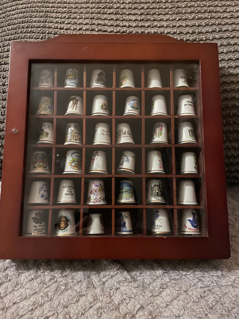 Thimble Collection in Display Case - Etsy