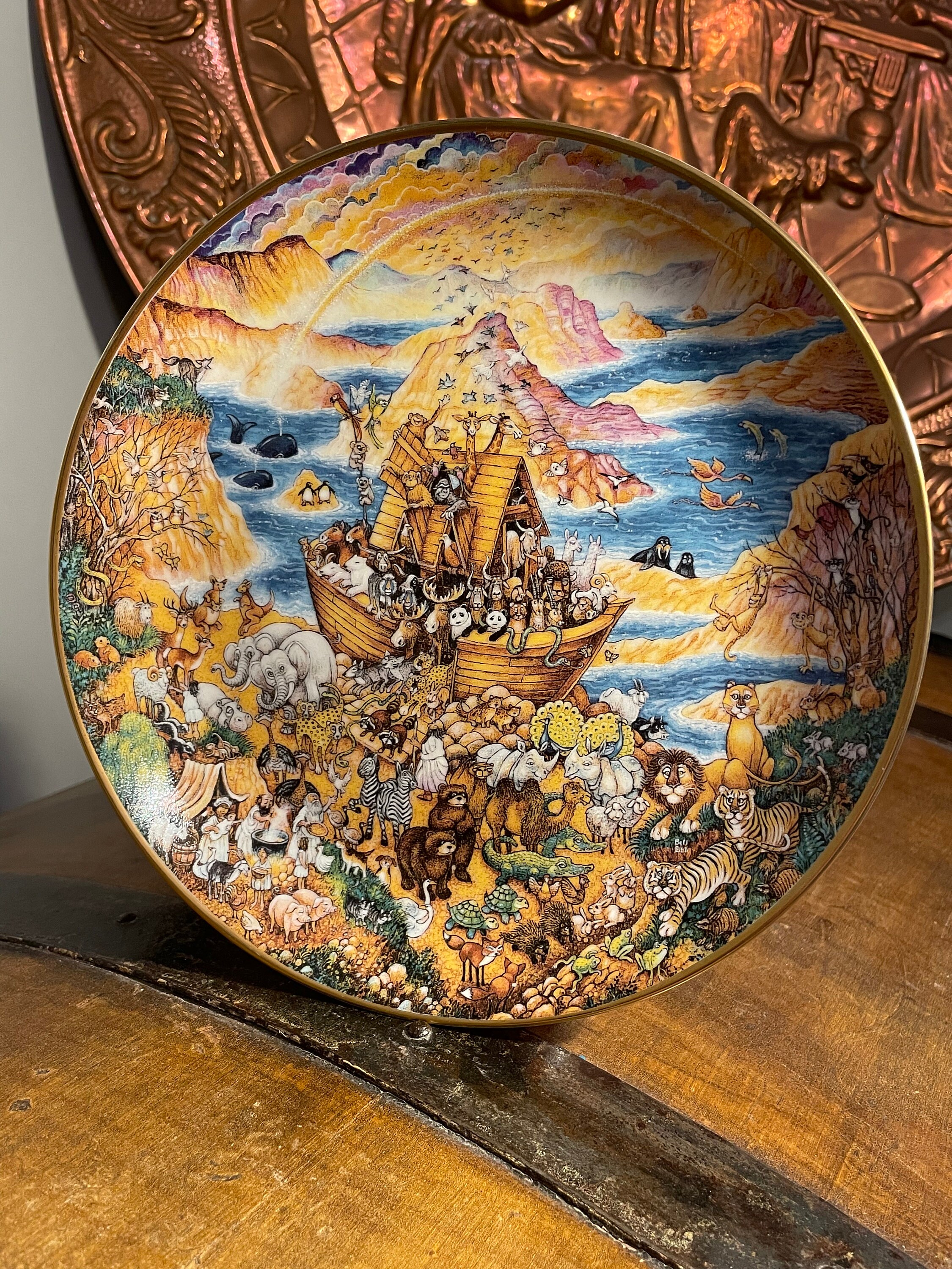 Vintage Noah's Ark Collector Plate Two by Two Bill Bell - Etsy