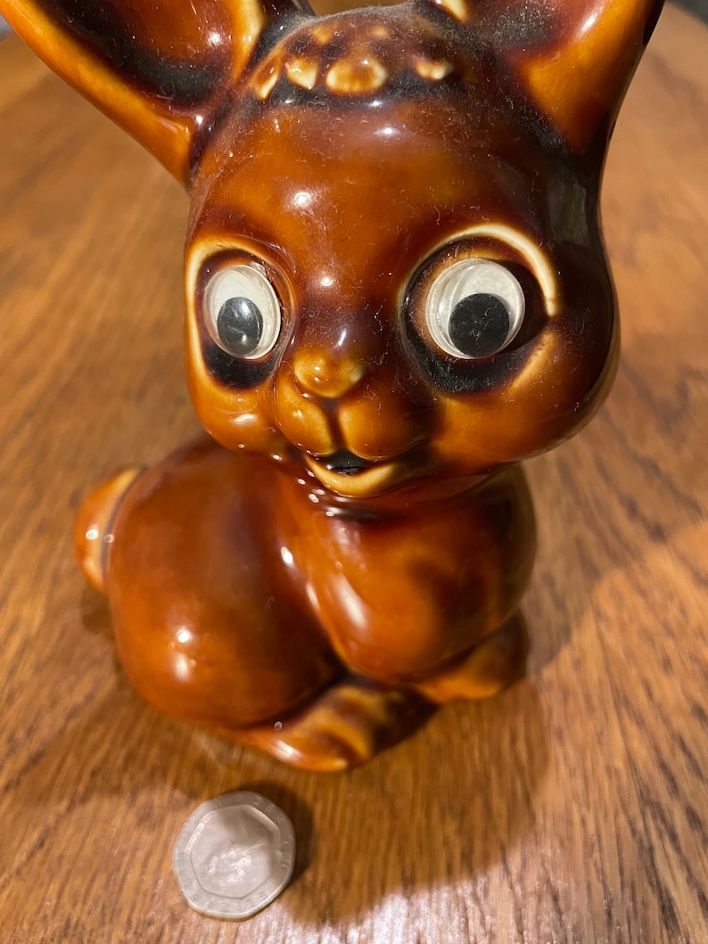 RARE Kitsch Rabbit Money Box With Googly Eyes, 1960s Price and ...