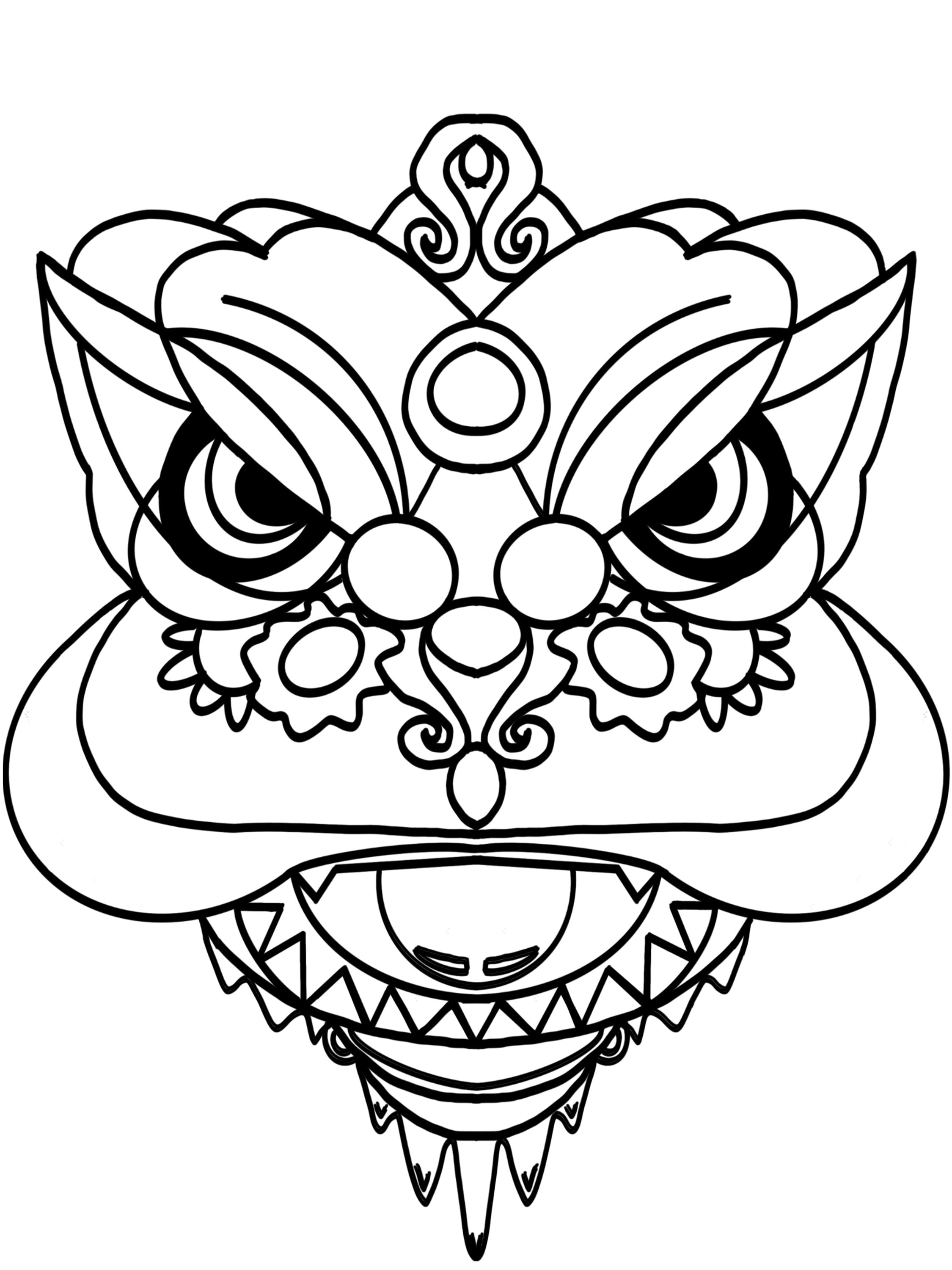 Set of 3 Coloring Pages, Print at Home, DIY, Chinese Lions - Etsy