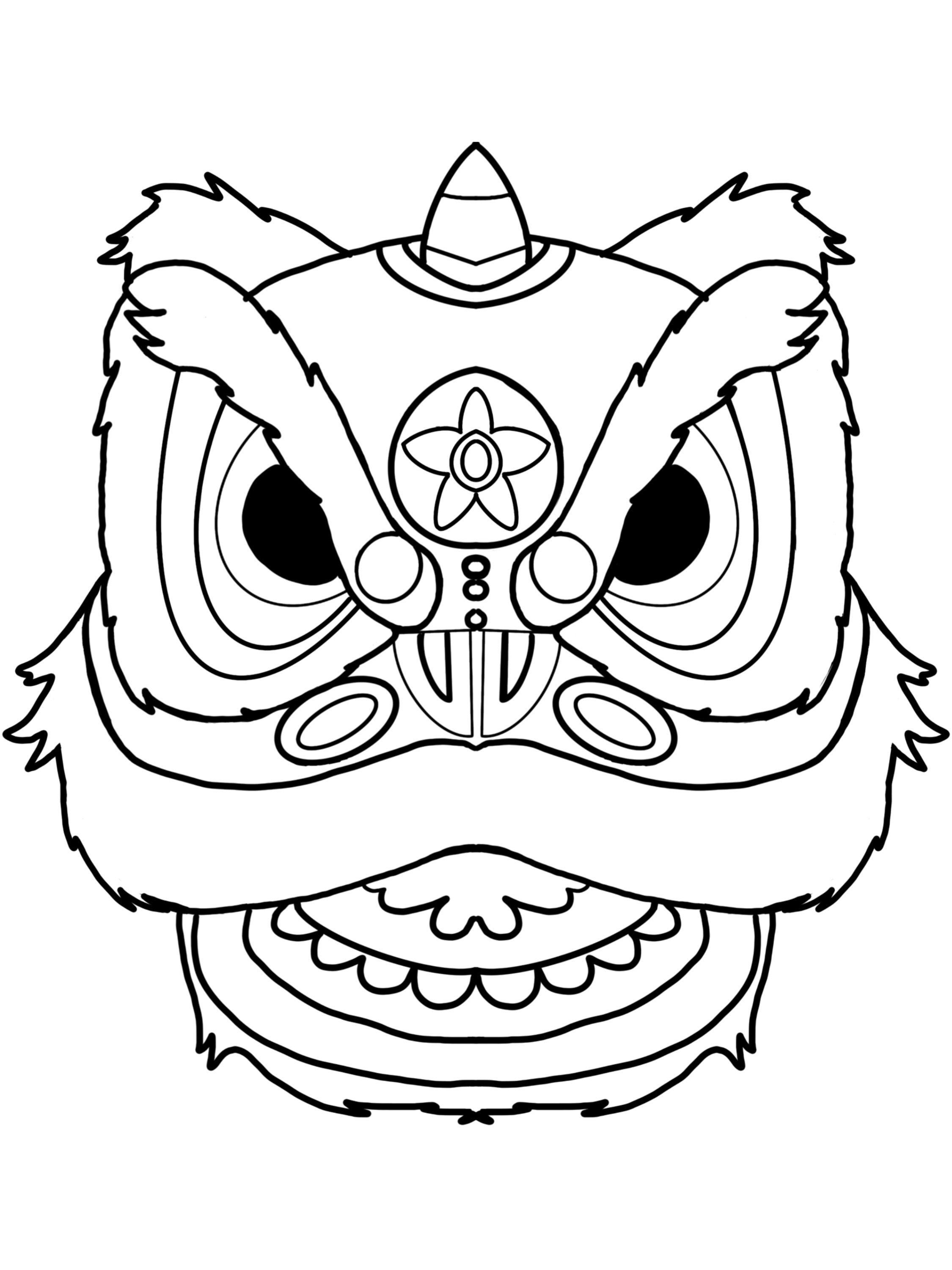 Set of 3 Coloring Pages, Print at Home, DIY, Chinese Lions - Etsy