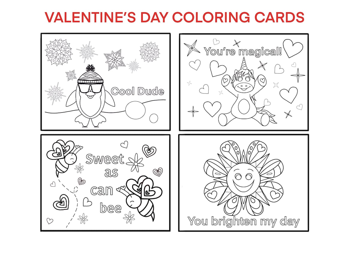 Print at Home Kids Valentine's Day Cards, Digital Download - Etsy