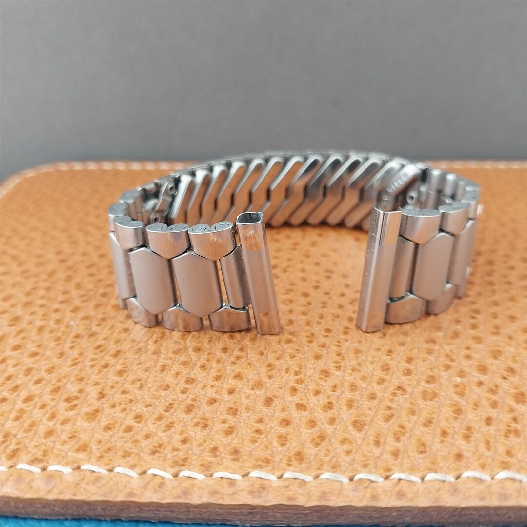 1960s Vintage 19mm 18mm Classic Stainless Steel Stretch Unused Watch ...