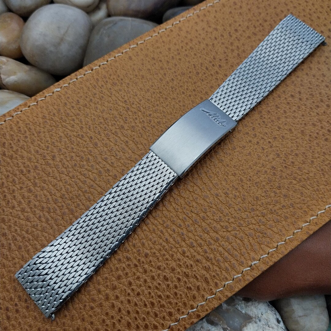 Vintage 20mm Mido Classic Stainless Steel Thick Mesh Unused Nos Watch ...