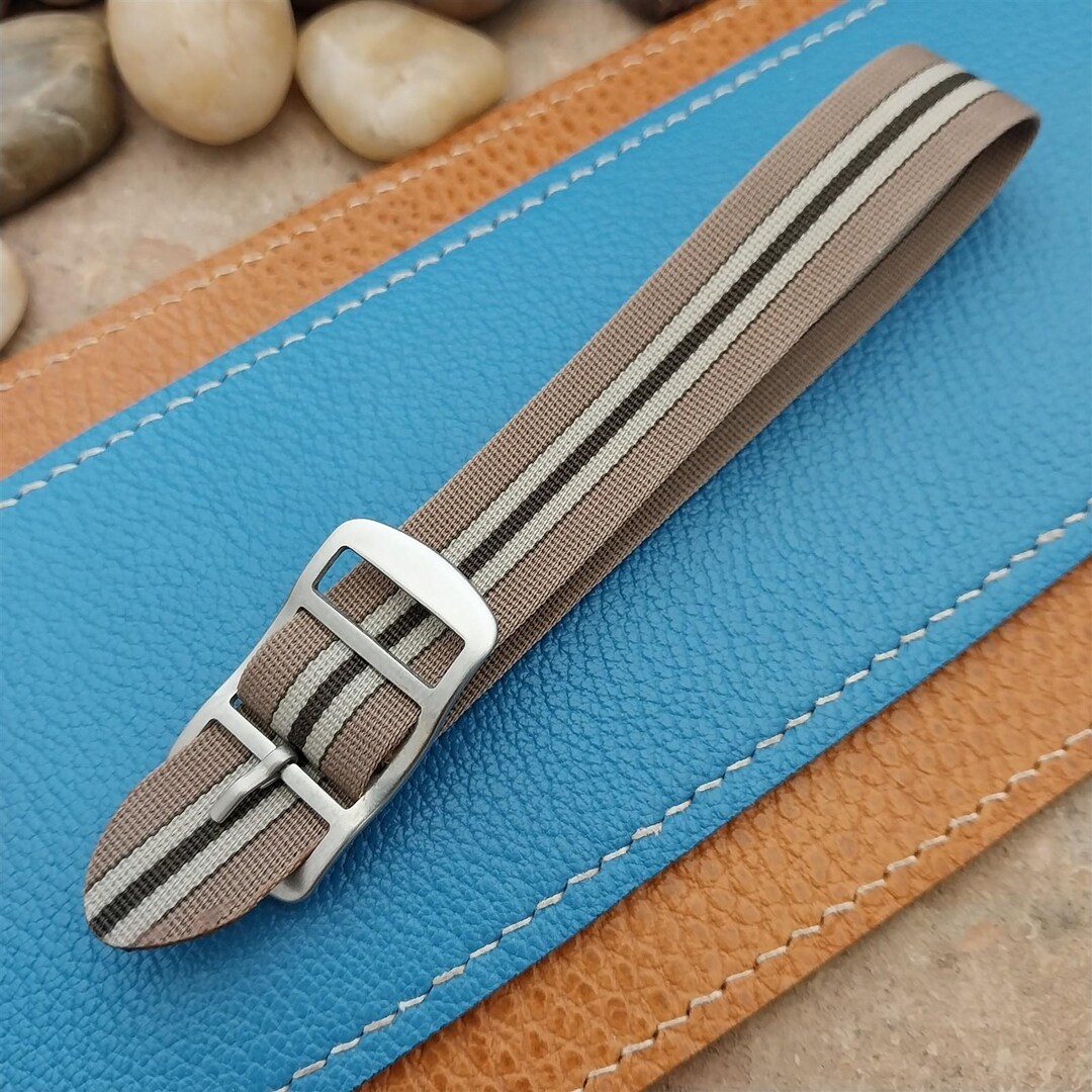 Vintage 16mm Lewa Striped Perlon Classic 1960s Single Pass Unused Watch ...