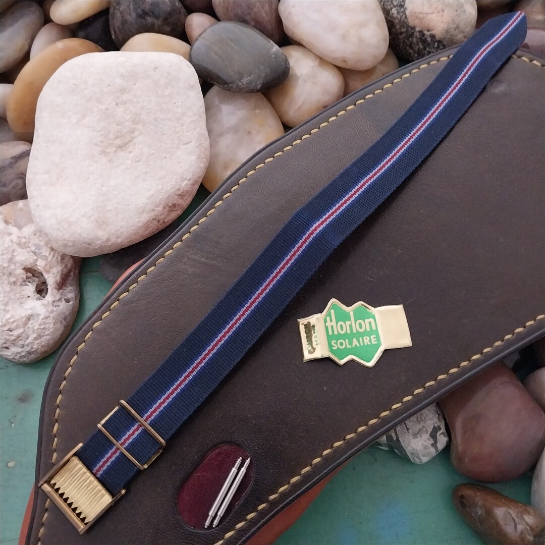 16mm Striped Perlon Reversible Classic Single Pass Unused Vintage Watch ...