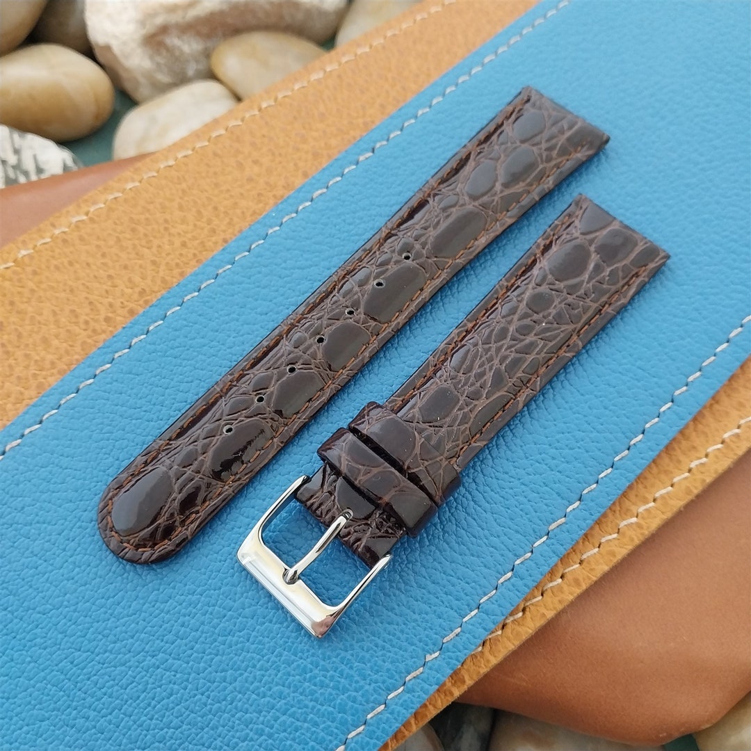 19mm Hadley Roma Tapered Imitation Crocodile Leather Unused Vintage ...