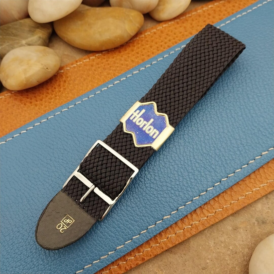 20mm Braided Perlon Dark Blue Classic Single Pass Unused 60s Vintage ...