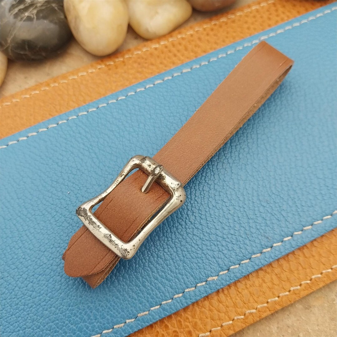 Whiskey Italian Leather Pocket Watch Fob Strap & Antique Patina Solid ...