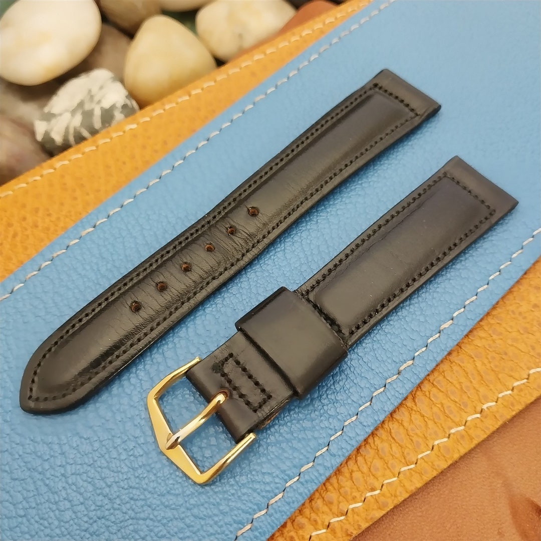 17.2mm Mormac USA Black Calf Leather Strap Unused Nos 1960s Vintage Watch Strap - Etsy