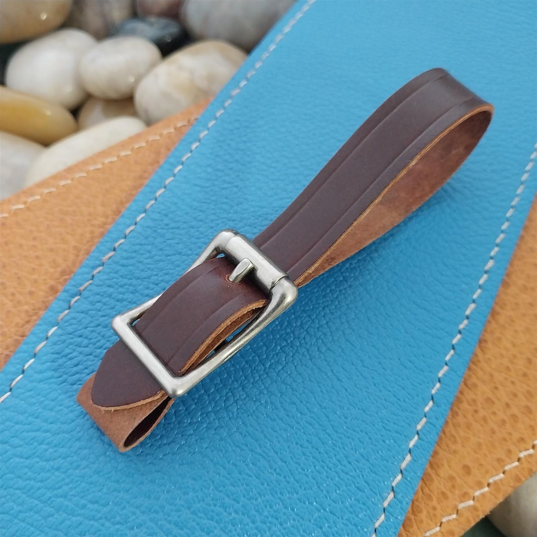 Shell Cordovan Leather Vintage Pocket Watch Fob Strap & Premium Solid ...