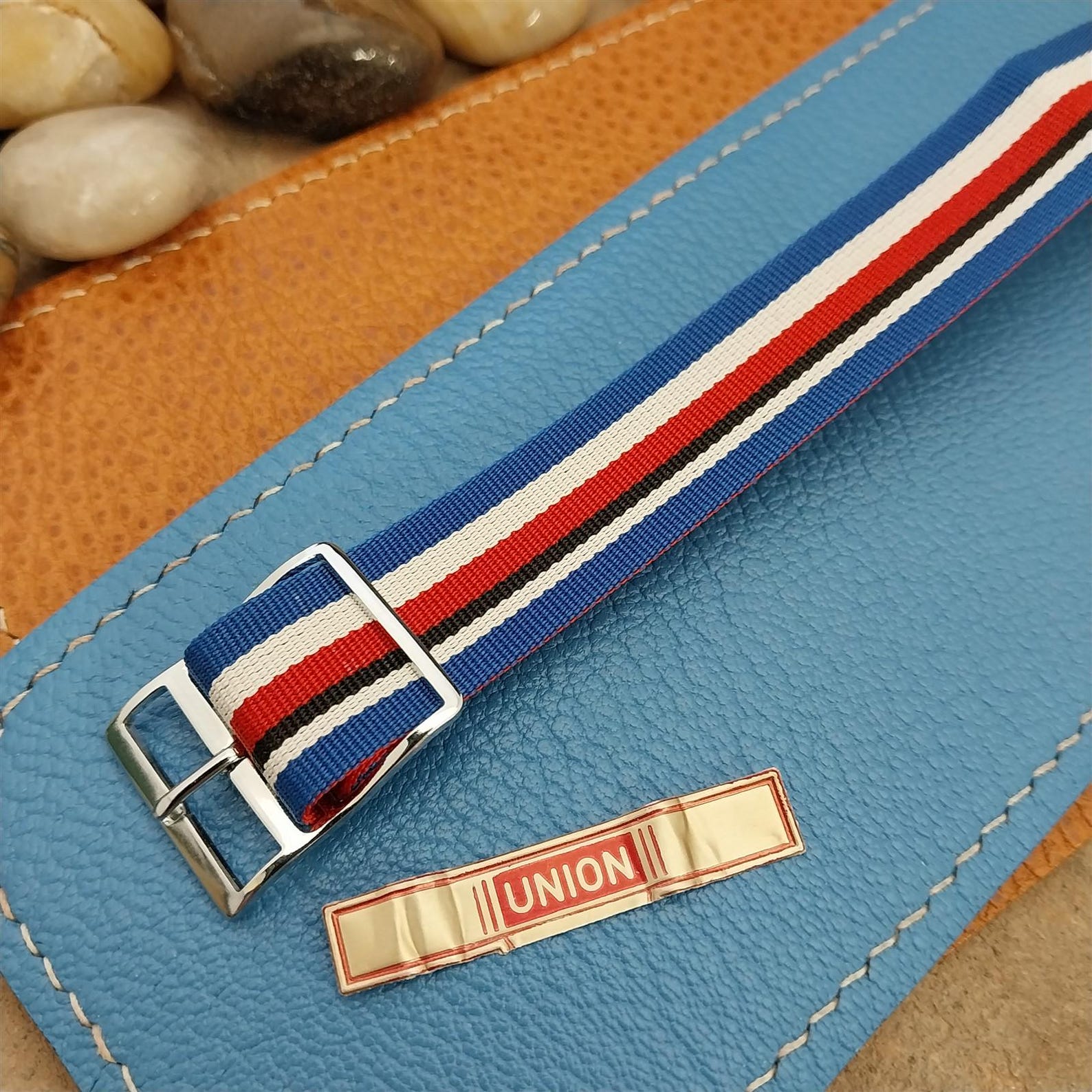 Vintage 18mm 1960s Reversible Striped Perlon Classic Single Pass NOS ...