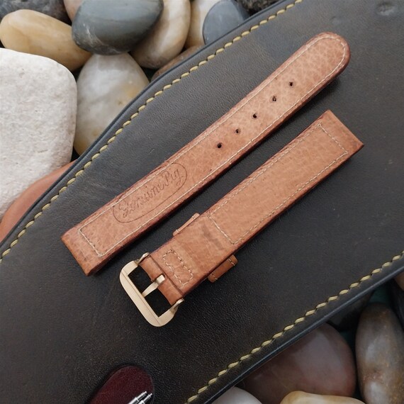 1940s-1950s 5/8" Patina Pigskin Classic Single-Keeper… - Gem