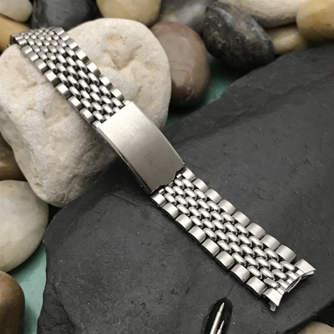 17mm Beads of Rice Stainless Steel Nos Unused 1960s-1970s Vintage Watch ...