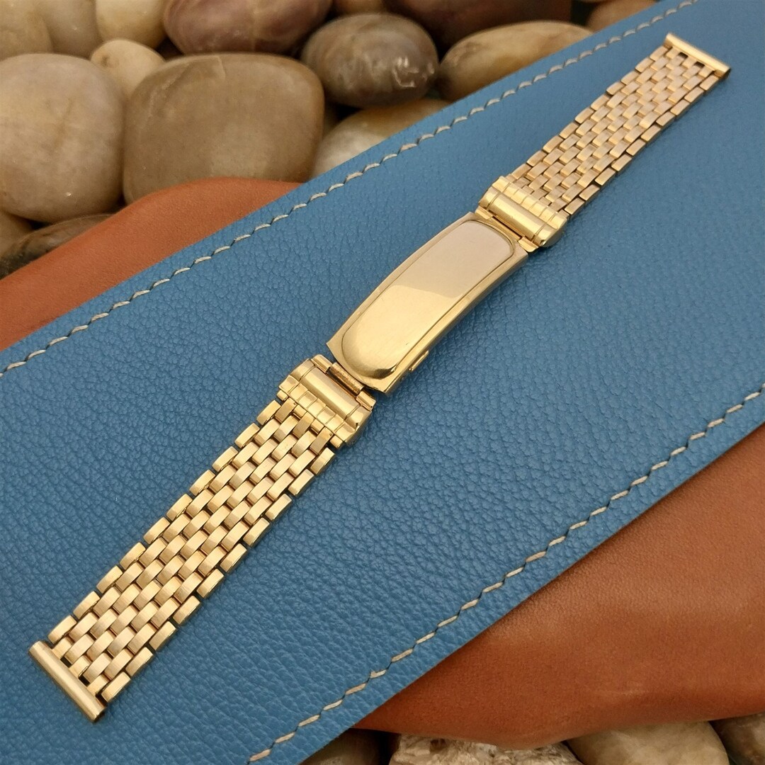 13mm 10K Gold-filled Brick Link Kestenmade USA 1940s Vintage Watch Band ...