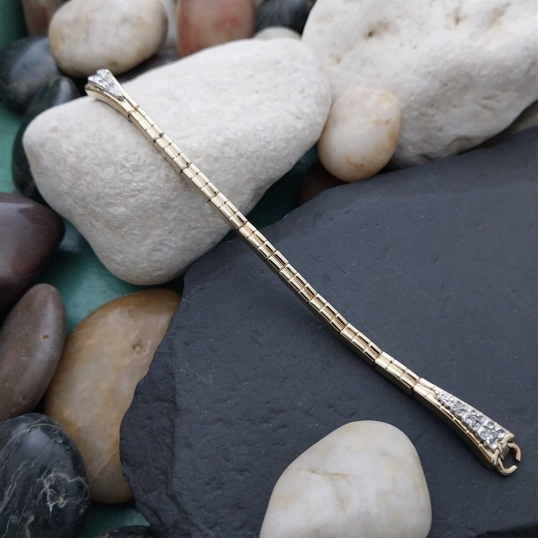 1950s Vintage Ladies White & Yellow Gold-filled Diamond Adorna Watch ...