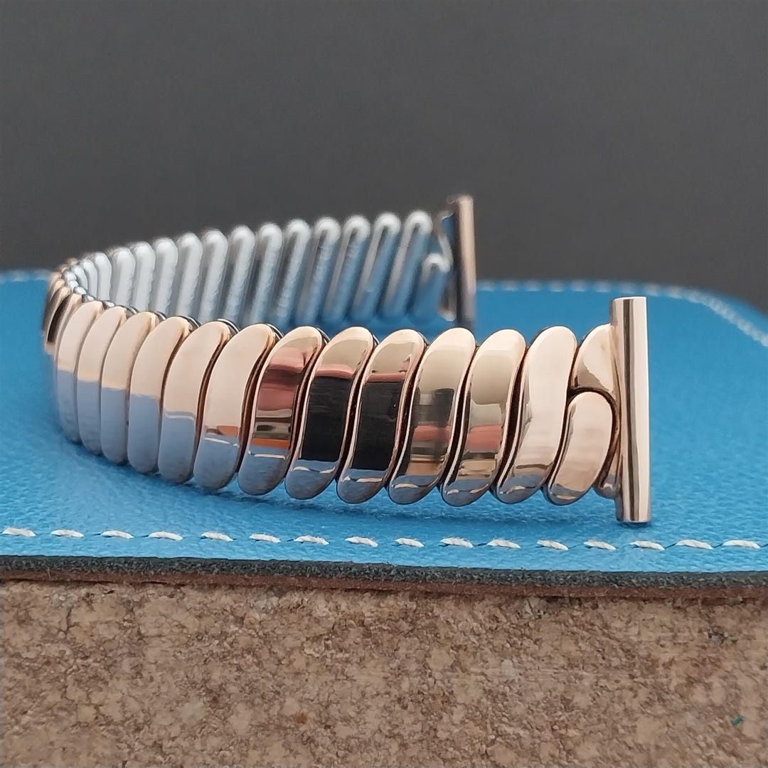 1958 Flex-let Calvin Rose Gold-fill 19mm 16mm Classic Stretch Vintage ...