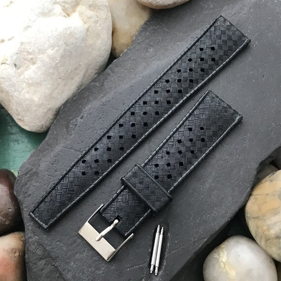 20mm Skindiver Perforated Diver Strap 1960s New Old V… - Gem