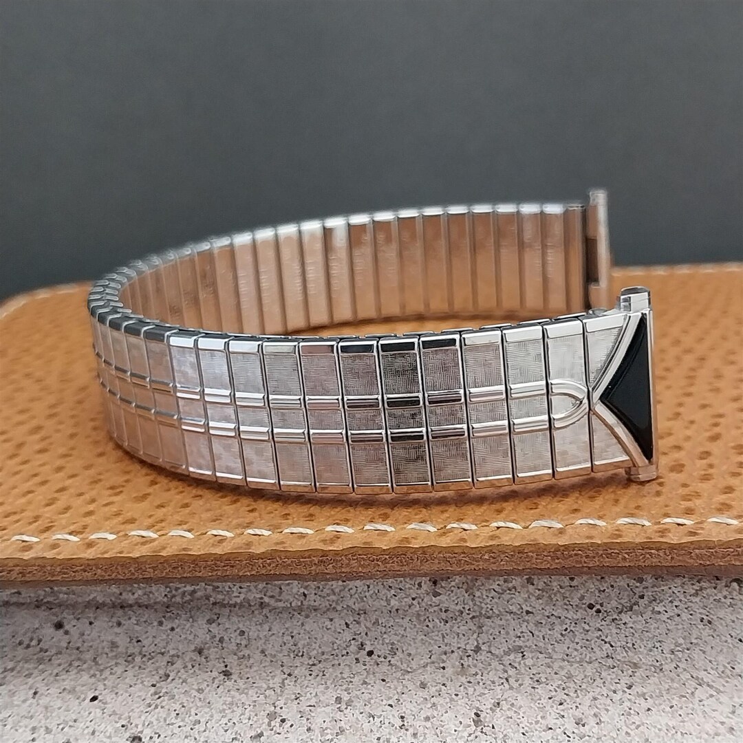 Vintage 19mm 18mm 1961 White Gold Filled Speidel Astrojet Expansion ...