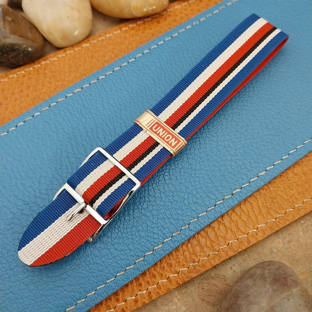 Vintage 18mm 1960s Reversible Striped Perlon Classic Single Pass NOS ...