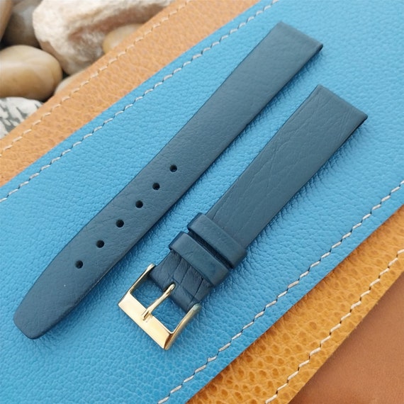 16mm Hirsch Classic Tapered Blue Leather Nappa Calf 1… - Gem