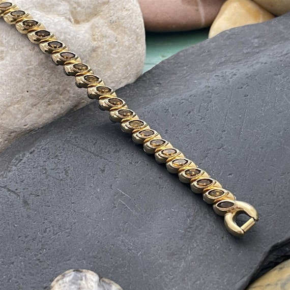 12k Gold-Filled&Brown Glass Stone Ladies Bretton Unus… - Gem