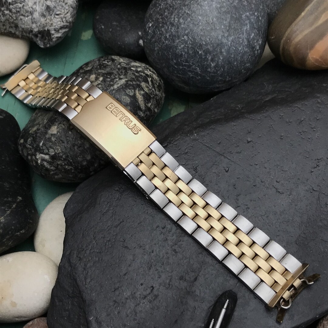 18mm Benrus 10k Gold-filled & Stainless Prospect Unused Nos Vintage ...