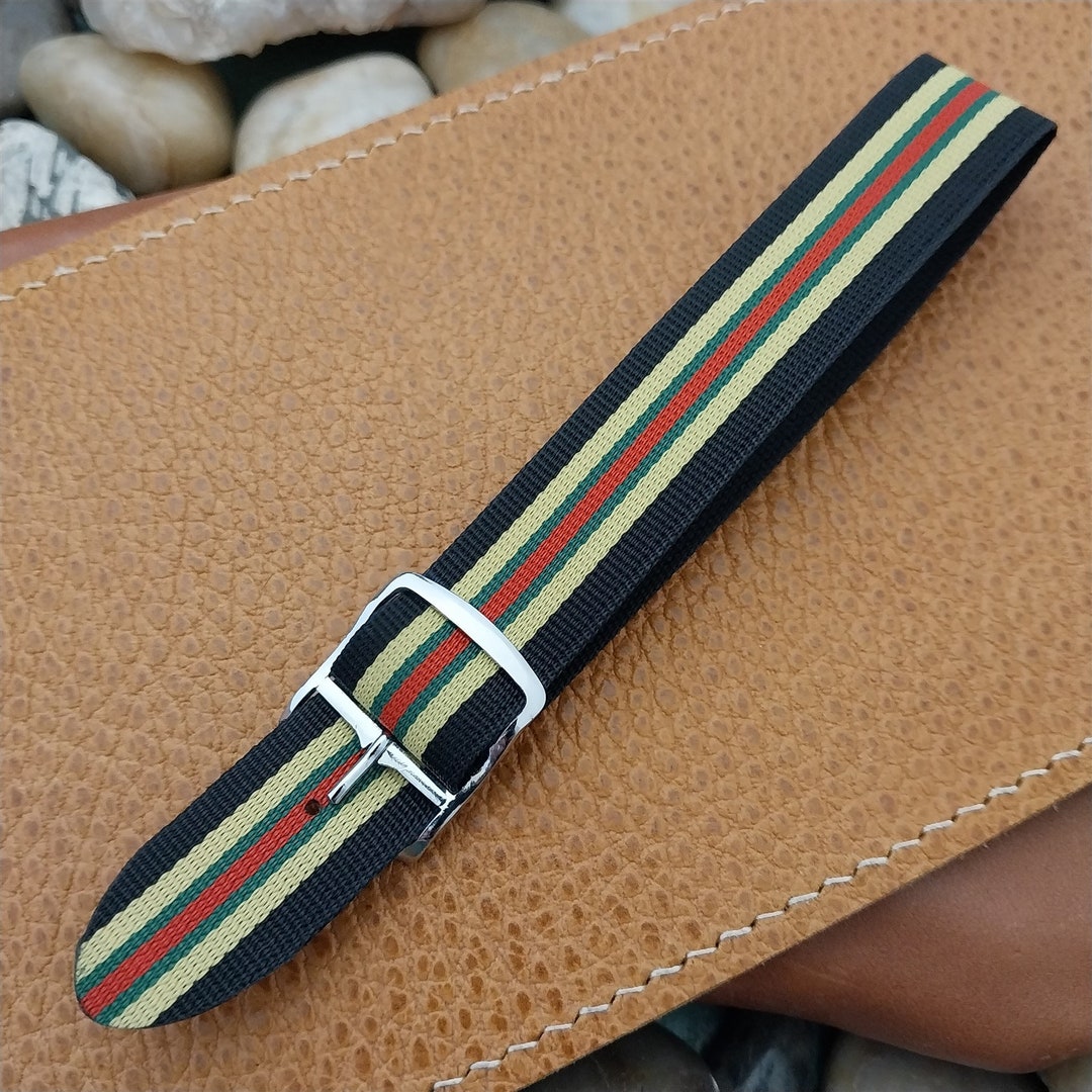 Vintage 18mm Perlon Striped 1960s-1970s Single-pass Classic Unused ...