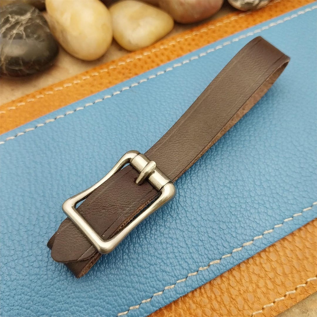 English Bridle Leather Pocket Watch Fob Strap With Antique Nickel ...