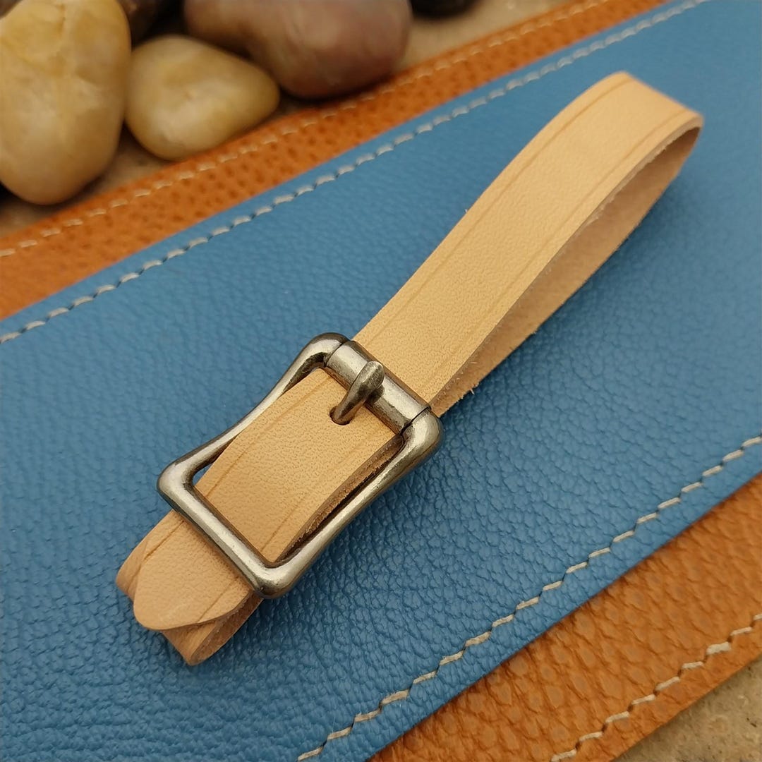 Natural Buttero Leather Pocket Watch Fob Strap & Antique Nickel Finish ...