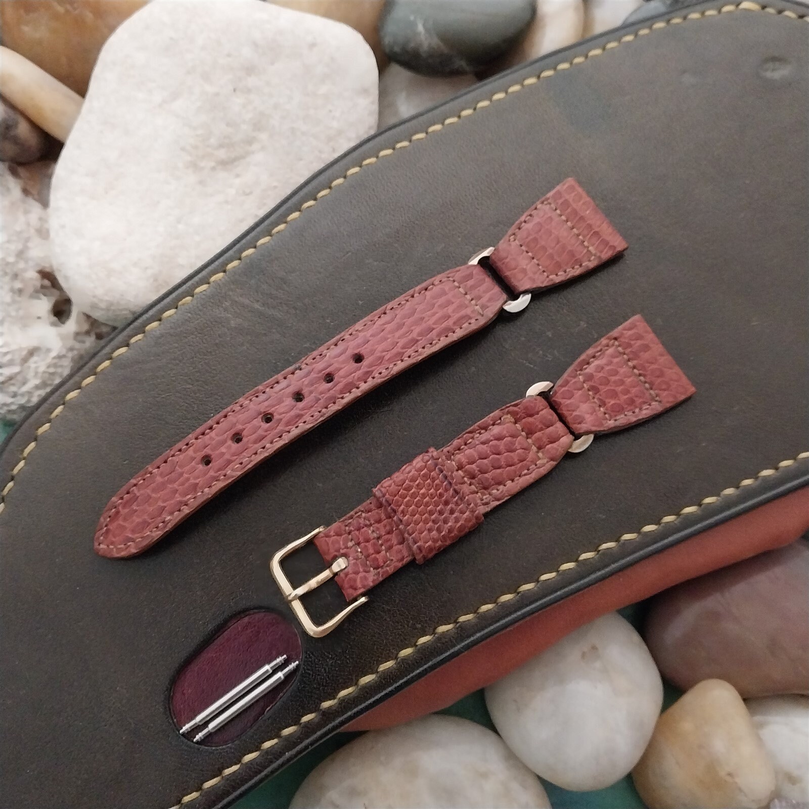 11/16 Gruen Lizard Strap & Signed Logo Buckle Nos 1940s-1950s Vintage ...